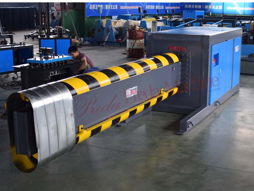 Flat oval duct machine